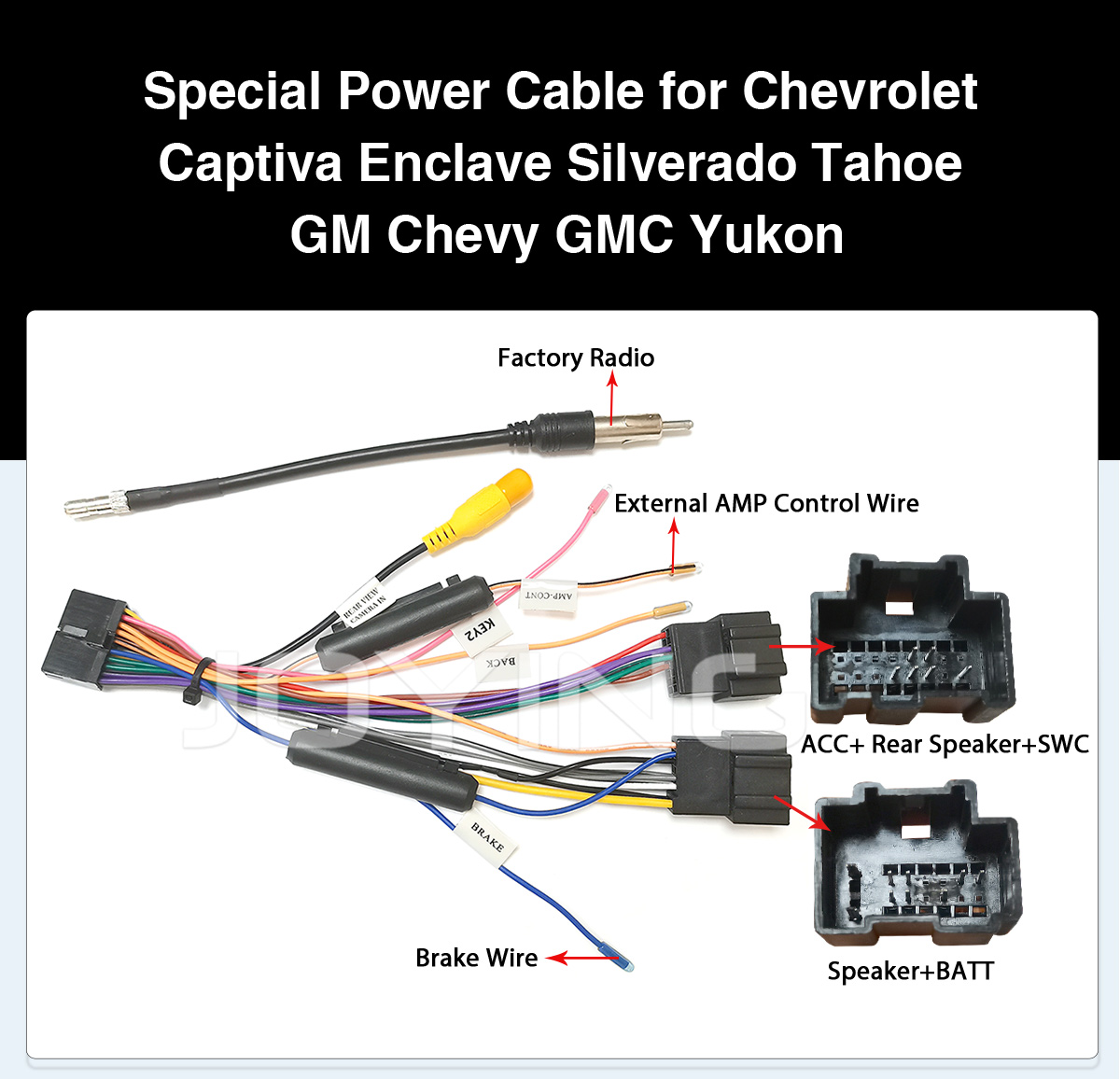 Joying Special Power Cable for Chevrolet Captiva Silverado Wring Harness