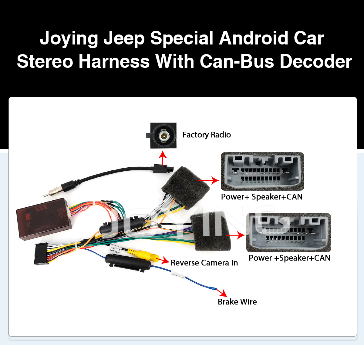 Joying Jeep Special Android Autoradio Harness Cable with Canbus Decoder