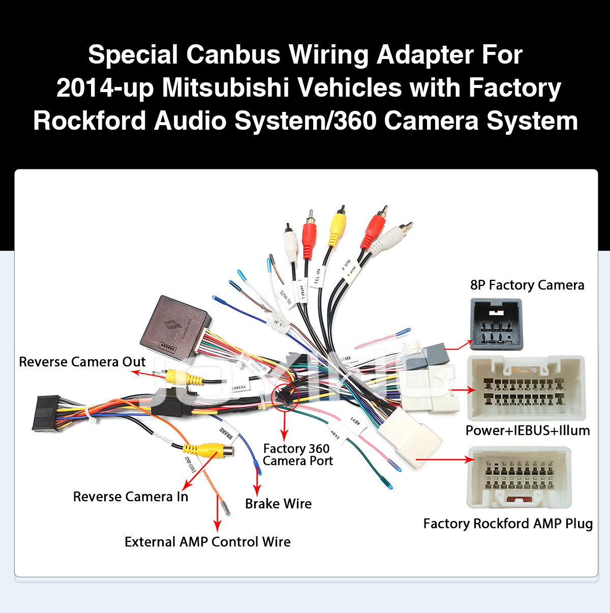 Mitsubishi 2014+ Canbus Adapter Harness supports Factory Rockford Audio ...