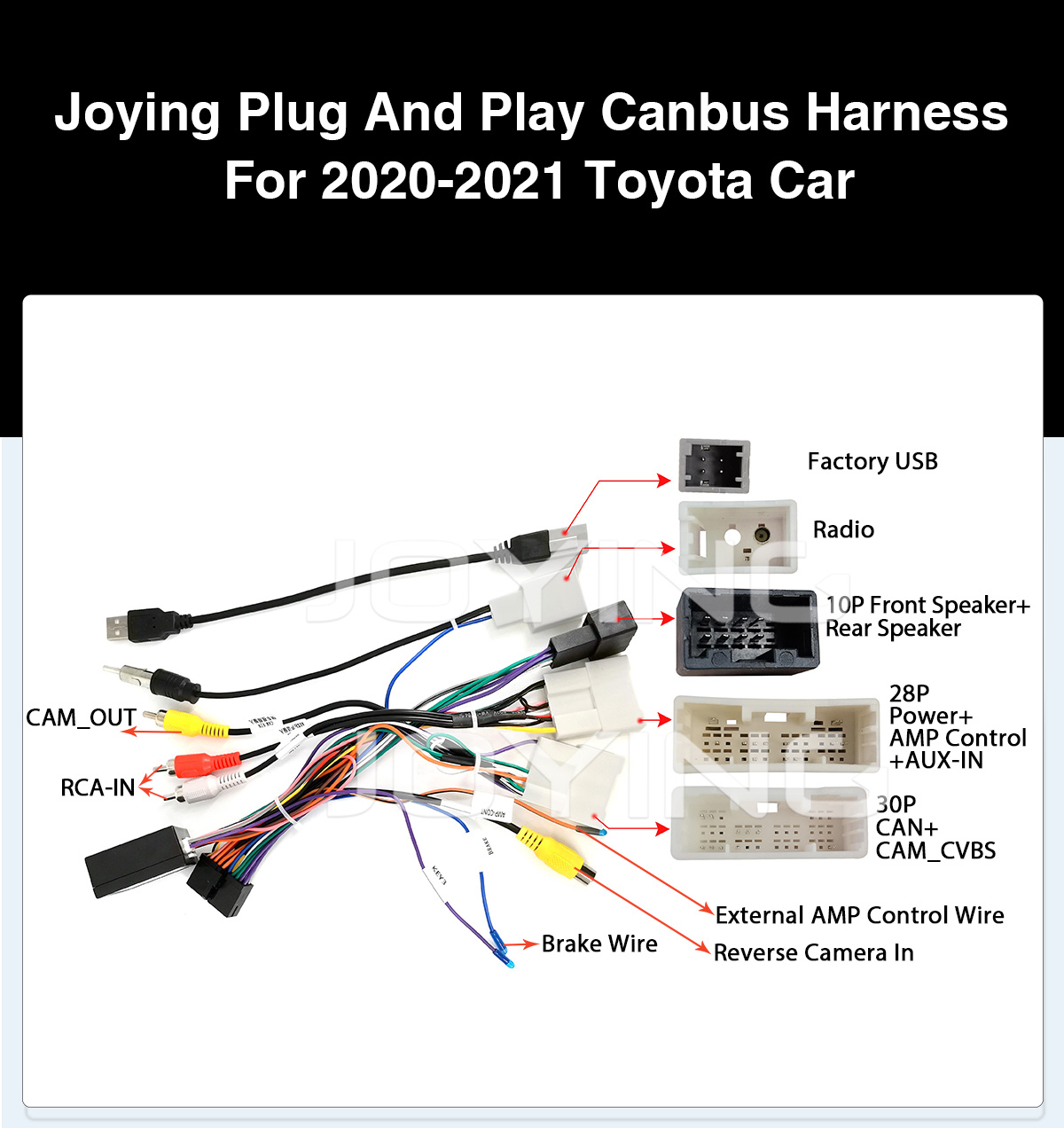 Joying Toyota Canbus Harness Plug And Play For Toyota 2020-2021