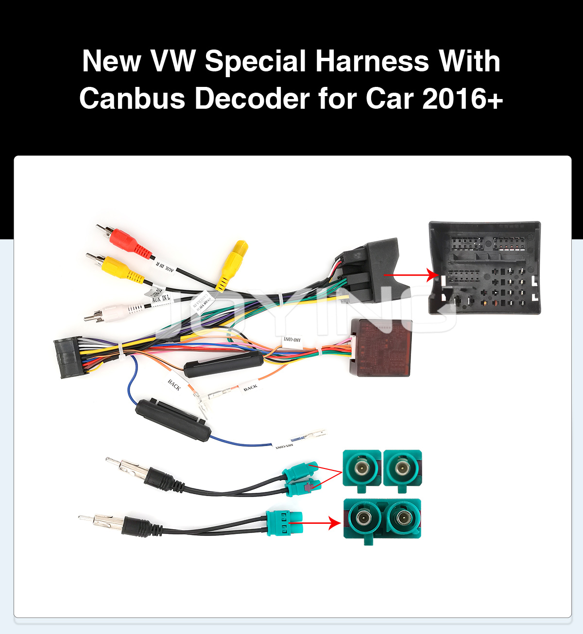 Joying new 2016-2017 VW Power plug harness Wiring cable for android ...