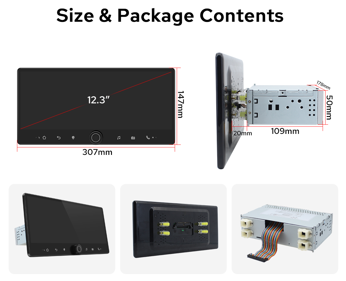 Joying New 12.3 Inch Single Din Head Unit with Volume Knob