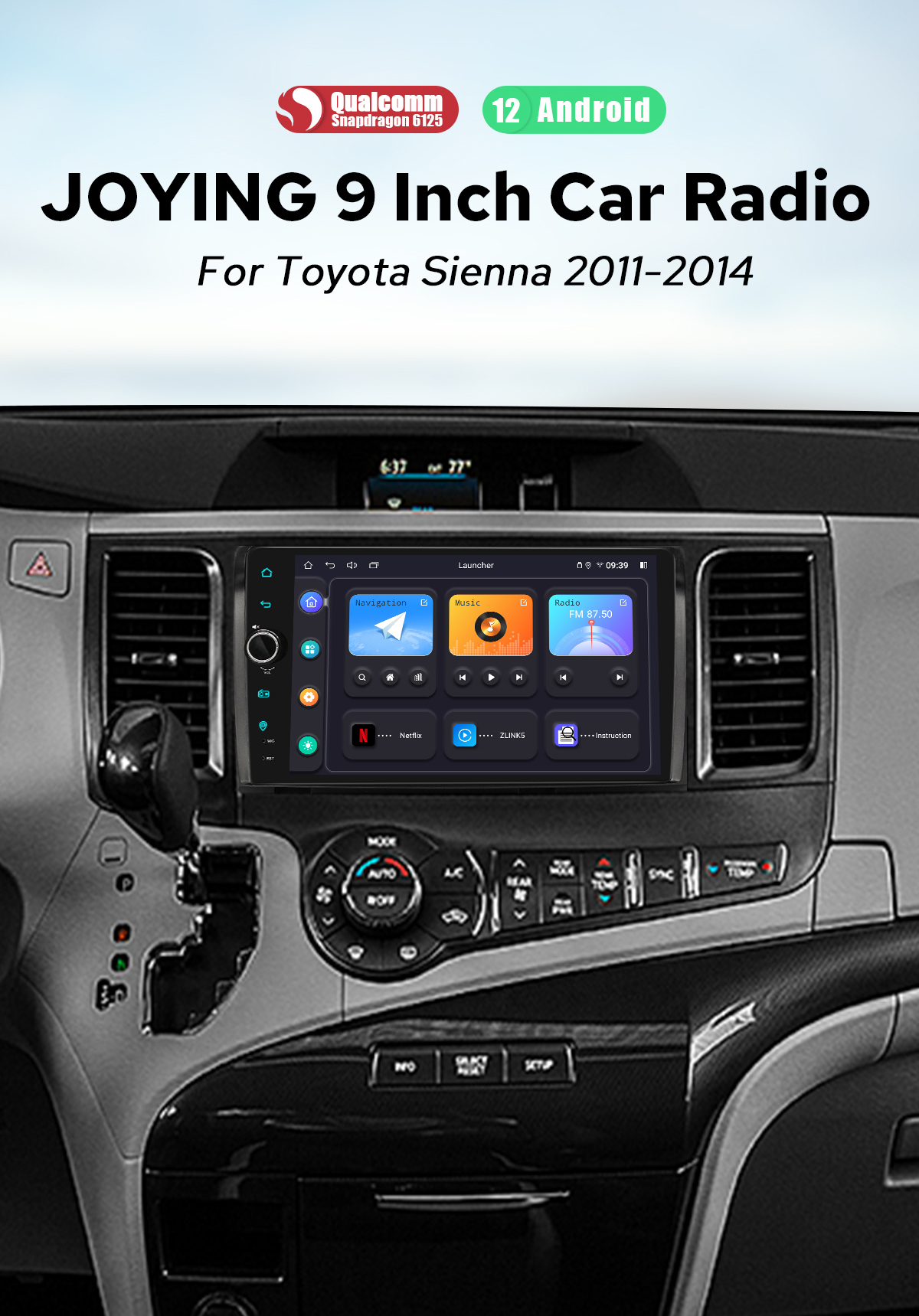 Toyota Sienna Android 12 Autoradio