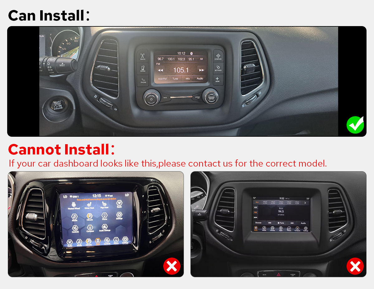 2017-2020 Jeep Compass Android 13 Radio