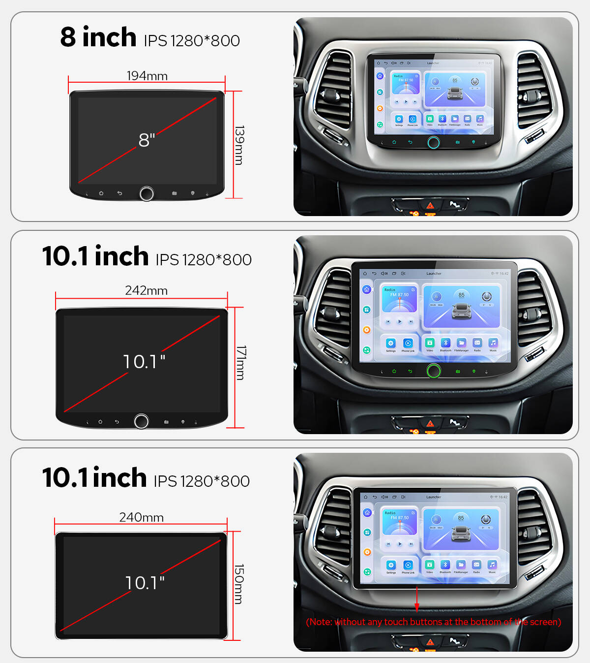 2017-2020 Jeep Compass Android 13 Radio