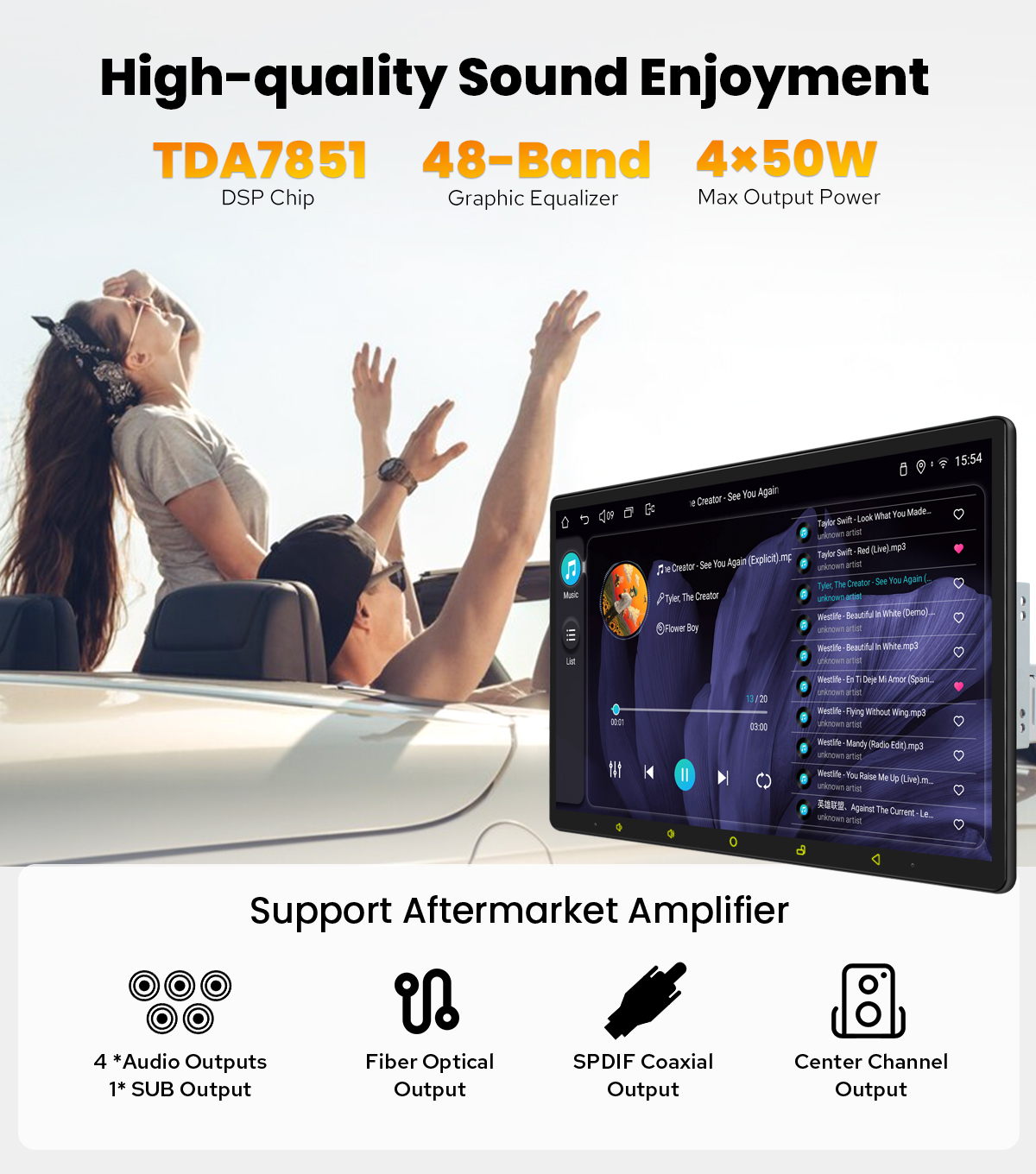 Double Din Head Unit with 13.3 inch HD Screen
