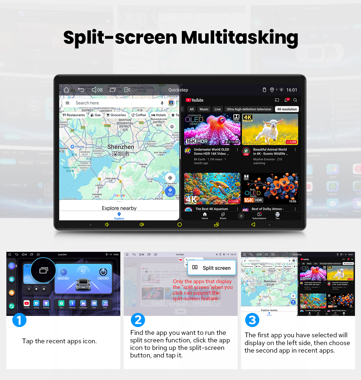 Double Din Head Unit with 13.3 inch HD Screen