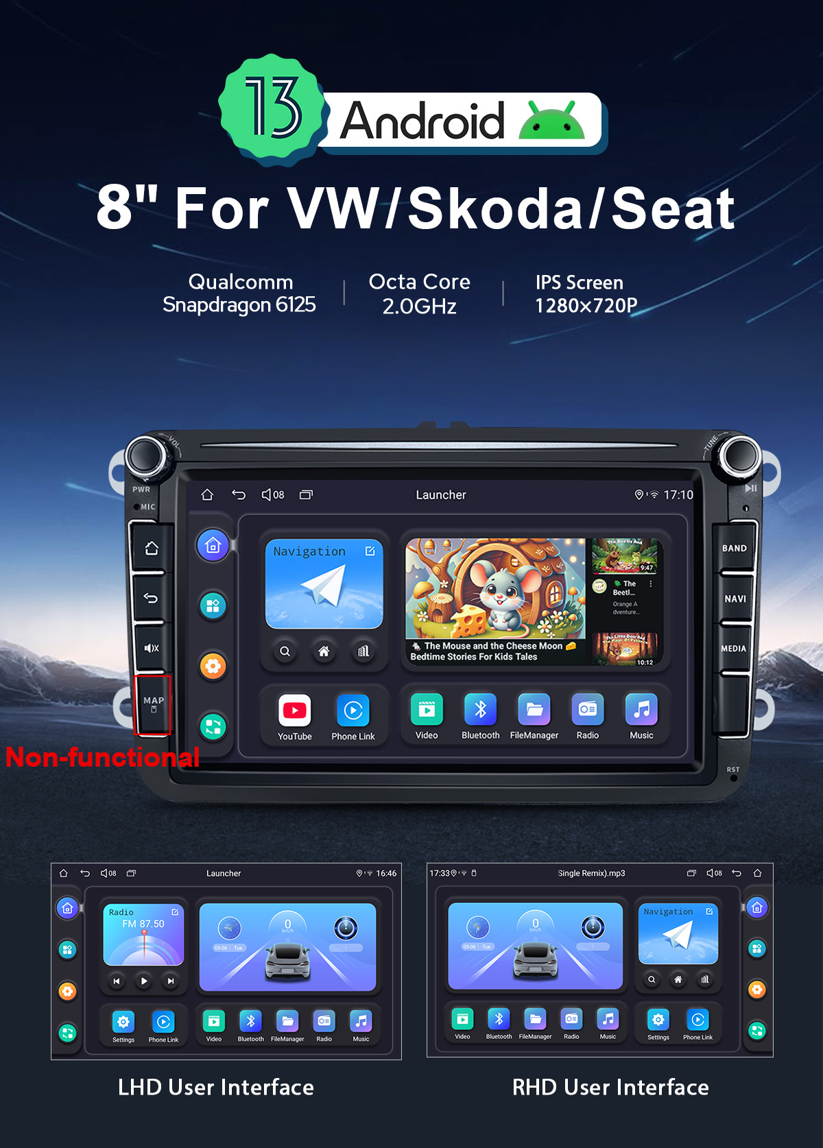 Android 13 Volkswagen Radio Plug and Play