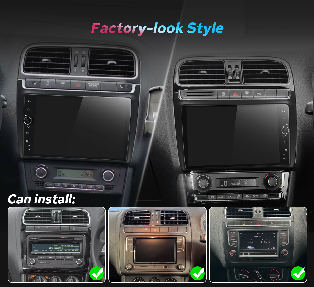9 Inch Infotainment System Android Auto Upgrade For Volkswagen Polo ...