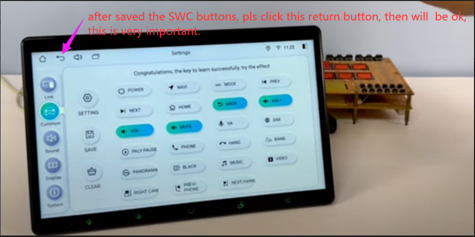 How to set the SWC on Universal Android 12 Autoradio?