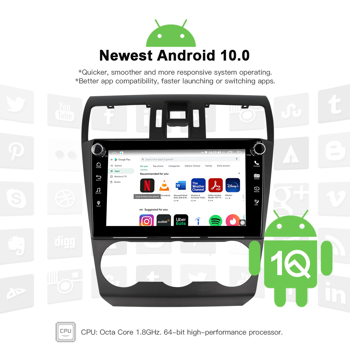 Subaru Forester 2017-2018 Android 10 Head Unit