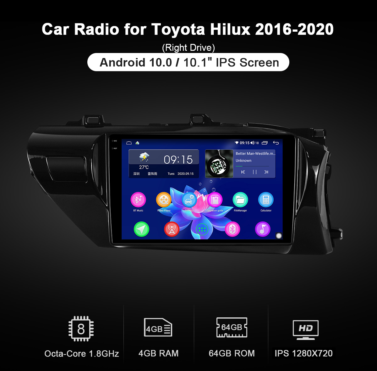 Toyota Hilux Android 10 Car Stereo Upgrade - Joying